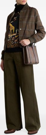 Etro Wool Bomber With Peacock Embroidery Jacket - Green