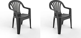 Resol Neues Pals-Set mit 2 St&uuml;hlen aus Kunststoff, mit Armlehnen, leicht und stapelbar, f&uuml;r Veranstaltungen und Meetings im Au&szlig;en- oder Innenbereich, f&uuml;r Ga