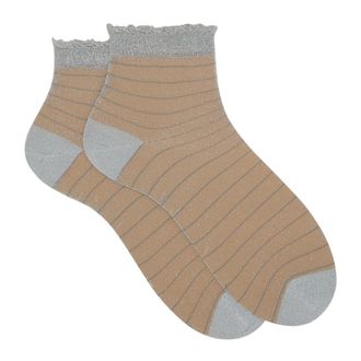 Gallo Gallo, Femme, Sous-vêtements, Multicolore, Taille: S Chaussettes ultra-courtes grises pour femmes avec transparence et rayure horizontale