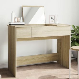 vidaXL Coiffeuse avec miroir ch&ecirc;ne sonoma 100x45x76 cm Vidaxl