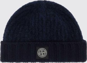 Stone Island Beanie von aus Alpakawollmischung mit Umschlag und Logo