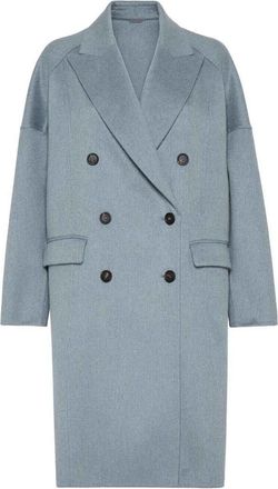 Brunello Cucinelli Kurzer Mantel - Hellblau