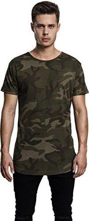 Urban Classics Shaped Long Tee T-Shirt, Multicolore (Olive Camo 775), s Homme