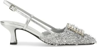 Roberto Festa Milano Hohe Schuhe - Stefy Slingback - Gr. 37,5 (EU) - in Silber - für Damen
