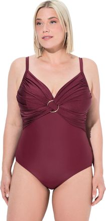 Ulla Popken Damen große Größen Übergrößen Plus Size Badeanzug, Shiny matt Mix