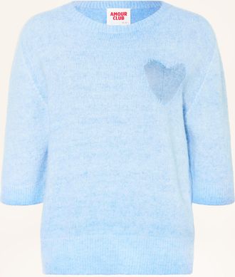 Oui Pullover Mit 3/4-Arm blau