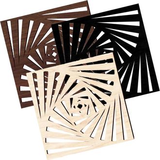 DOITOOL 3stücke Holz Wandkunst Zum Aufhängen Wanddekoration Aus Hochwertigem Holz Einfache Und Stabile Konstruktion Dekoratives Element Für Wohnzimmer Und Bür