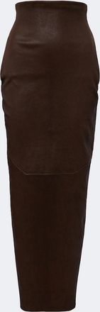 Rick Owens Midirock Dirt Pillar aus Leder