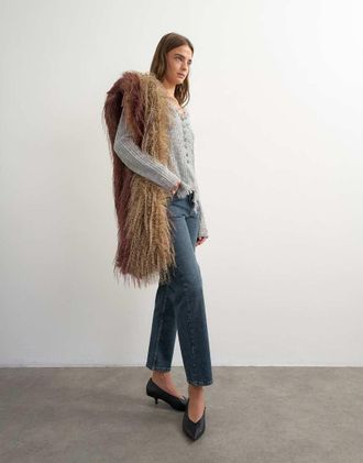 Topshop Orson jean droit ankle grazer stretch confort bleu noir