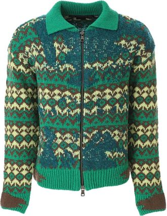 Andersson Bell Homme, Pulls, Vert, Taille: XL Submerge Nordic Zip-Up Cardigan