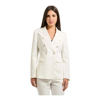Yes-Zee YES Zee, Femme, Vestes, Blanc, Taille: 38 FR Veste crois&eacute;e