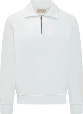 Bl'ker Blker, Homme, Sweatshirts et sweats &agrave; capuche, Blanc, Taille: M Felpa Halfzip Rutgers