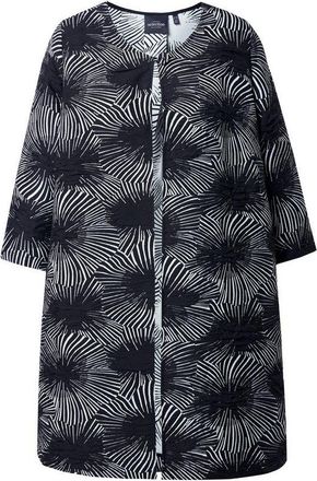 Ulla Popken Blusenjacke Jacquard-Jacke A-Linie Rundhals 3/4-Arm