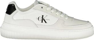 Calvin Klein Femme, Chaussures, Blanc, Taille: 40 EU Baskets Lac&eacute;es &Eacute;l&eacute;gantes avec D&eacute;tails Contrast&eacute;s
