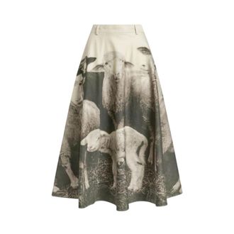 Moschino Bedruckter Baumwoll-Gabardine-Rock - - Skirts - Damen - Mehrfarbig - M