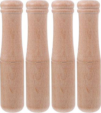 Valiclud 4 St&uuml;ck Teiliges Holzst&ouml;&szlig;el mit Gro&szlig;em Kopf Handlicher K&uuml;chenpestle aus Langlebigem Effizienter Knoblauch Ingwerzerkleinerer Leicht zu Reinigen Vielse