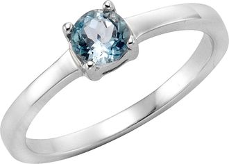 Zeeme Gemstones Ring Silber 925 rhodiniert mit Blautopas (beh.) 5mm