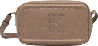 Calvin Klein Femme, Sacs, Beige, Taille: ONE Size Sac bandouli&egrave;re avec fermeture &eacute;clair et poche int&eacute;rieure