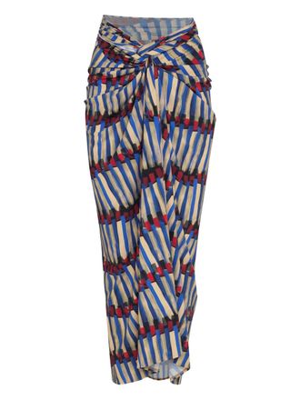 Lygia & Nanny robe de plage Diana &agrave; rayures - Bleu