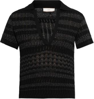 Akep Femme, Pulls, Noir, Taille: 36 FR Polo avec Fil Lurex