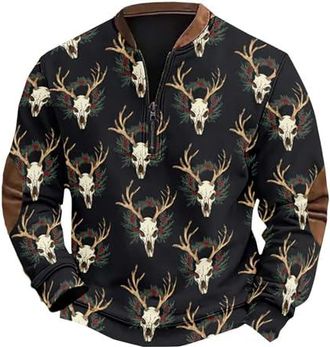 Generic Sweats à capuche pour homme - Décontracté - Mode - Ample - Impression de Noël 3D - Fermeture éclair - Manches longues - Sweat à capuche dhiver, Noir, 