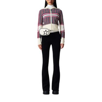 Perfect Moment Pull col roul&eacute; en laine m&eacute;rinos pied-de-poule - Femme - Sport - Multicolore - Taille: 36 FR