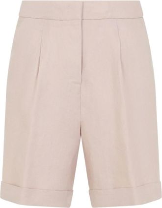 PESERICO Femme, Shorts, Rose, Taille: 36 FR Linen Bermuda