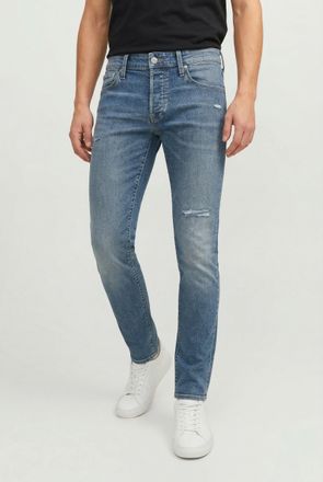 Jack & Jones Slim-fit-Jeans JACK & JONES JJIGLENN JJORIGINAL, Herren, Gr. 28, L&auml;nge 32, blau denim, Denim/Jeans, Obermaterial: 76% Baumwolle, 22% Polyester, 2% Ela
