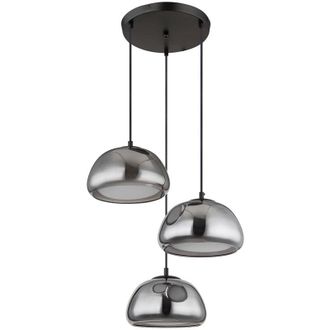 Globo Lighting Esszimmerlampe Pendelleuchte Deckenlampe H&auml;ngelampe Glas Rauchfarbe 3-Flammig