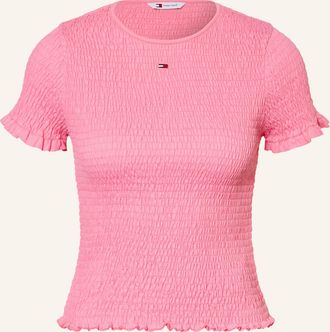Tommy Jeans T-Shirt Mit R&uuml;schen pink