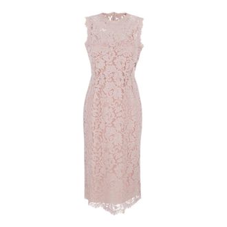 Dolce & Gabbana Spitzenkleid mit Rundhalsausschnitt - - Dresses - Damen - Rosa - S
