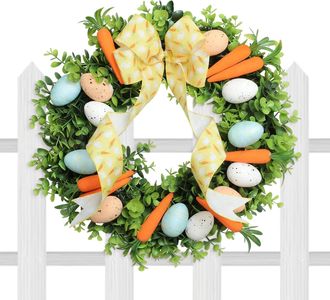 Generic Ostert&uuml;rkranz, Niedliches Ei Und Karotte Design Festliche Dekoration, Ostern Blumenkranz F&uuml;r Freunde Familie Party Im Freien Home Au&szlig;enwand Innen, F&uuml;r