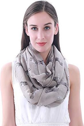 Lina & Lily écharpe tube snood à motif chien Husky sibérien (Kaki)