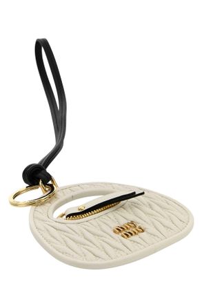 Miu Miu Matelass&eacute; Leather Key Case - Beige