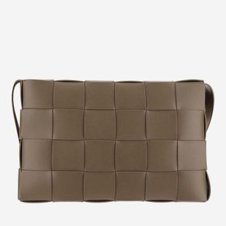 Bottega Veneta Mens Maxi Cassette Bag Brown Leather Shoulder