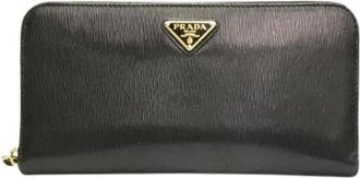 Prada Portefeuille long vintage doccasion (bi-pli) - Femme - Pre-owned - Noir - Taille: ONE Size