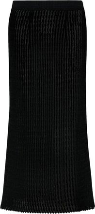 Maison Margiela Femme, Jupes, Noir, Taille: 38 FR Ribbed Knit Midi Skirt