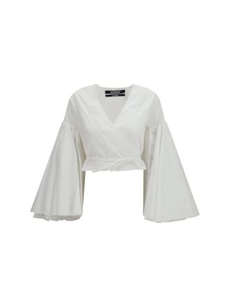 Jacquemus Womens Wrap Top Paysan White Cotton Shirt