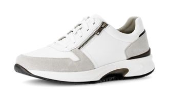 Rollingsoft Sneaker ROLLINGSOFT, Herren, Gr. 10,5 (45), wei&szlig;, hellgrau, Nappaleder, Veloursleder, Schuhe Sneaker, Komfortschuh, Schn&uuml;rschuh, Halbschuh im Material