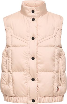 Moncler Moncler Doudoune Sans Manches Doucy &Agrave; Matelassage Carr&eacute;, Femme, Rose, Taille: 0