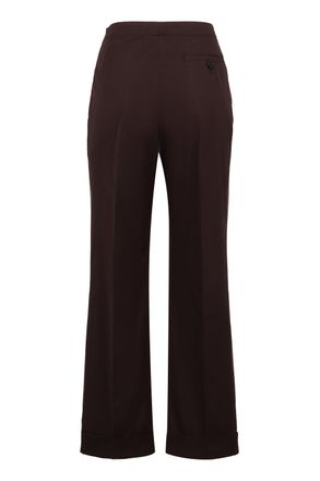 Aspesi Womens High-Rise Cotton Trousers Brown Straight