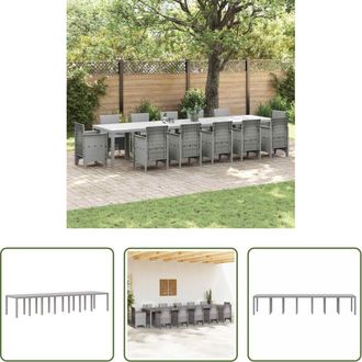 vidaXL Poly-Rattan - Gartentisch Hellgrau 400 x 100 x 73 cm Poly-Rattan