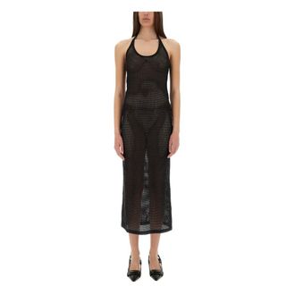 Courr&egrave;ges Femme, Robes, Noir, Taille: 38 FR Holistic Mesh Long Dress