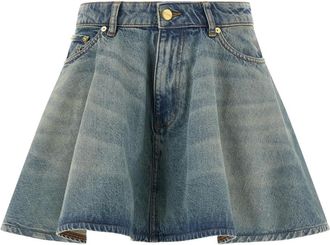 Ganni Femme, Jupes, Bleu, Taille: 38 FR Tint Rigid Denim Skirt