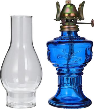 Artibetter Vintage Kerosinlampe aus Glas Robuste Petroleumlampe mit Klarem Hitzebest&auml;ndigem Glas Dekorative Retro &Ouml;llampe f&uuml;r Innenr&auml;ume Notbeleuchtung Wohnzimme