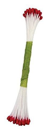 PME STAM10R Staubgefäße für Zuckerblumen, mittelgroß, Kunststoff, Perlrot, 0.1 x 0.11 x 7.4 cm