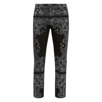 Philipp Plein Homme, Jeans, Noir, Taille: W33 Pantalon en denim coupe skinny imprim&eacute; cachemire bandana