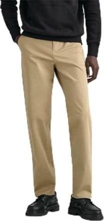 GANT Chinos sergé régulier Pantalon, Kaki foncé, 31W x 32L Homme