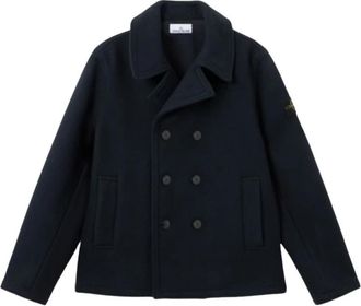 Stone Island Peacoat Mit doppelreihigem Verschluss - - Coats - Herren - Blau - L