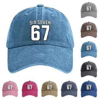 Generic 67 Impression Casquette de Baseball Hommes Femmes Casquette Unisexe R&eacute;glable Coton Couleur Unie Casquette de Soleil D&eacute;lavage Doux Papa Casquette Style